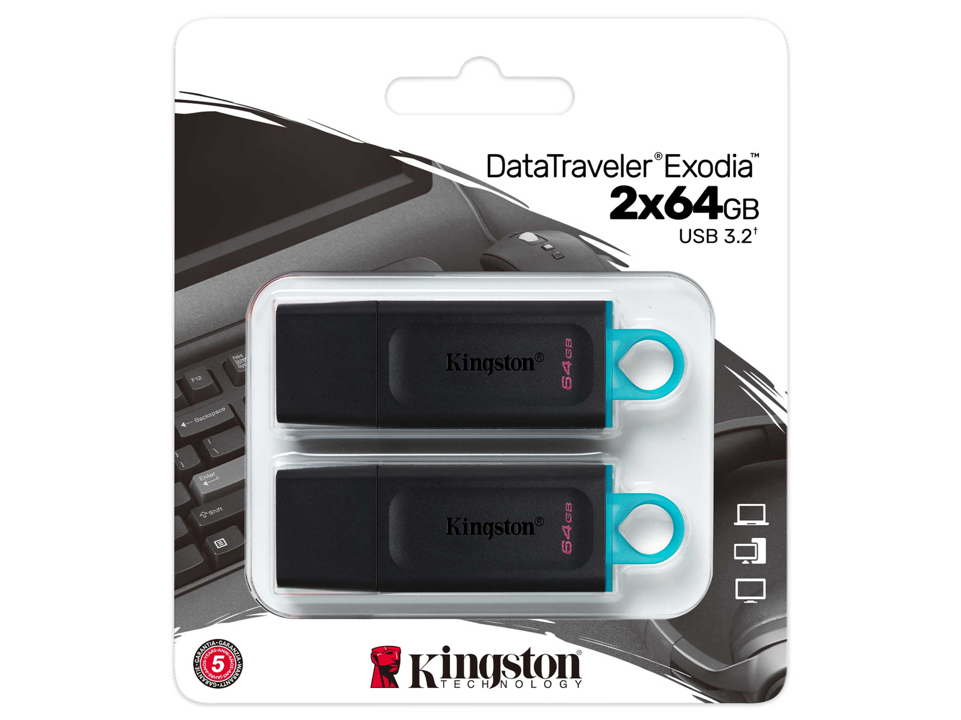 KINGSTON USB 3.0-Stick DataTraveler Exodia 64GB 2er Pack